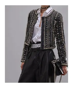 R13 Embellished Cropped Jacket