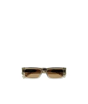 Saint Laurent Rectangular Frame Sunglasses - Green