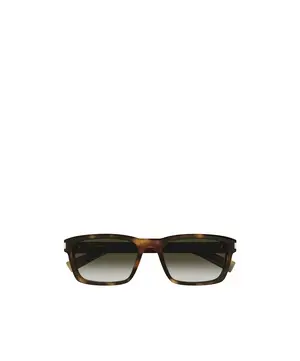 Saint Laurent Rectangle Frame Sunglasses - Brown