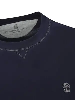 Brunello Cucinelli Logo Embroidered Crewneck T-shirt
