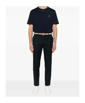 Brunello Cucinelli Logo Embroidered Crewneck T-shirt