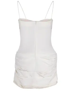 Magda Butrym Draped Lace-trim Mini Dress - Cream