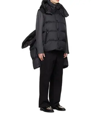 Burberry Logo Patch Hooded Puffer Jacket - Black