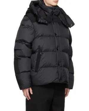Burberry Logo Patch Hooded Puffer Jacket - Black