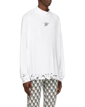We11Done Branded Perforated Sweatshirt