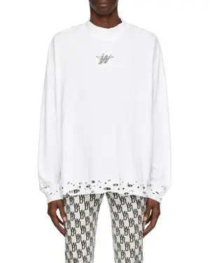 We11Done Branded Perforated Sweatshirt