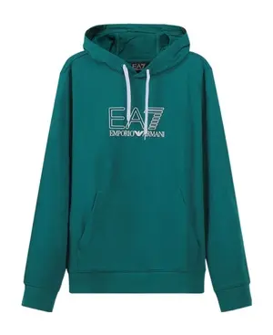 EA7 Logo Pattern Hoodie - Green