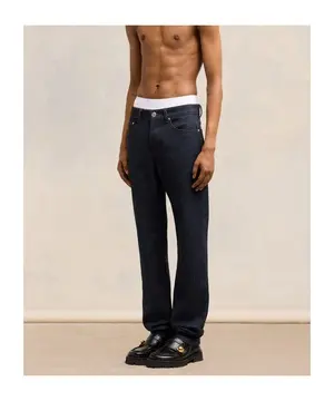 AMI Paris Straight-leg Jeans With Logo Patch