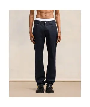 AMI Paris Straight-leg Jeans With Logo Patch