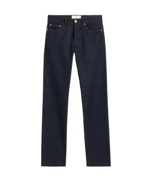 AMI Paris Straight-leg Jeans With Logo Patch - Indigo