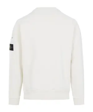 Stone Island Logo Patch Crewneck Sweatshirt - Ivory