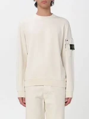 Stone Island Logo Patch Crewneck Sweatshirt - Ivory