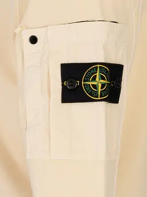 Stone Island Logo Patch Crewneck Sweatshirt - Ivory