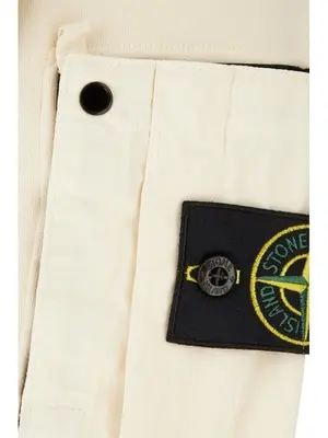 Stone Island Logo Patch Crewneck Sweatshirt - Ivory