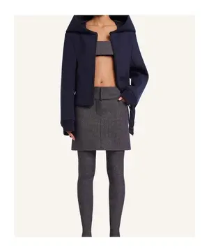 COURREGES Hooded Cocoon Jacket - Black