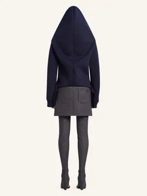 COURREGES Hooded Cocoon Jacket - Black
