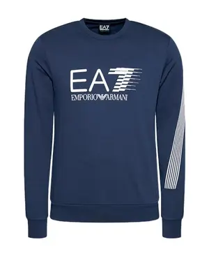 EA7 Long Sleeve Sweater With Graphic Detail - Blue