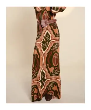 Johanna Ortiz Graphic Maxi Skirt - Brown