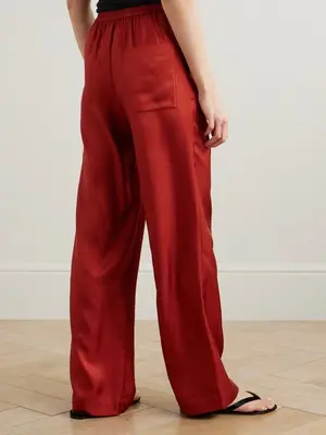 Loulou De Saison Alera Silk Twill Wide-leg Pants