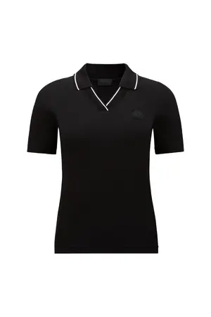 Moncler Logo Patch V-neck Polo Shirt