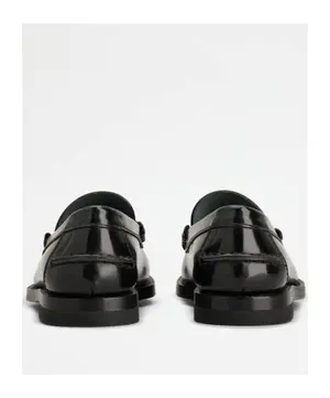 TOD'S Logo Embossed Penny Loafers - Black