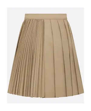 Dior Pleated Gabardine Short Skirt