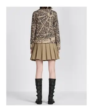 Dior Pleated Gabardine Short Skirt