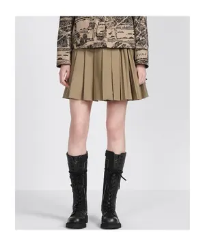 Dior Pleated Gabardine Short Skirt