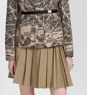 Dior Pleated Gabardine Short Skirt