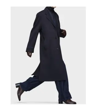 MAISON MARGIELA Single-breasted Virgin Wool Coat - Dark Blue