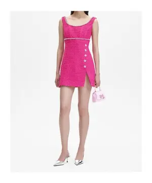 SELF-PORTRAIT Sleeveless Dress With Spoon Collar And Side Slit