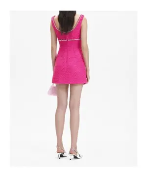 SELF-PORTRAIT Sleeveless Dress With Spoon Collar And Side Slit