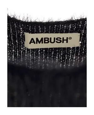AMBUSH Cropped Crewneck Jumper With Fuzzy Finish