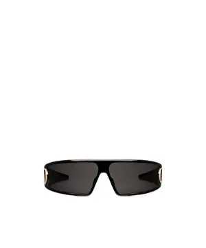 Dior Mask Frame Sunglasses With Gold Cd Logo - Black