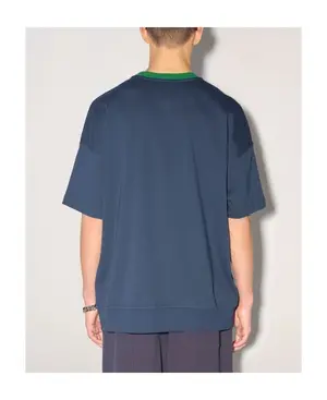 AMBUSH Logo Printed Panelled Crewneck T-shirt - Blue