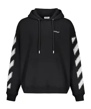 Off-White Logo Print Hoodie - Black