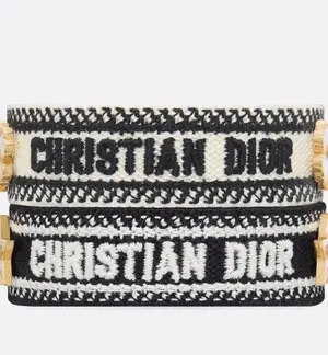 Dior Logo Charm Bracelets With Mother-of-pearl Accents - Black