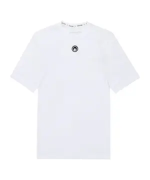 MARINE SERRE Logo Embroidered Ribbed T-shirt
