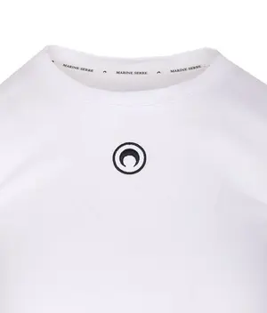 MARINE SERRE Logo Embroidered Ribbed T-shirt