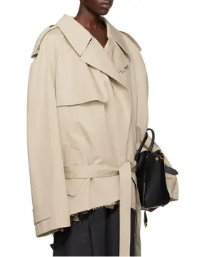 Balenciaga Belted Button-up Trench Coat - Nude