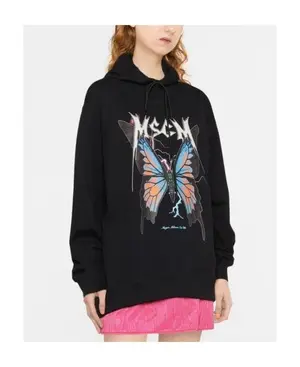 MSGM Graphic Print Cotton Hoodie