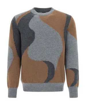 Herno Abstract Pattern Crewneck Jumper - Gray