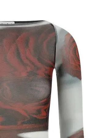 JEAN PAUL GAULTIER Printed Sheer Long Sleeve T-shirt