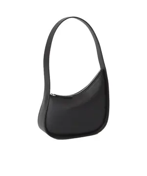 THE ROW Half Moon Zipper Shoulder Bag - Black