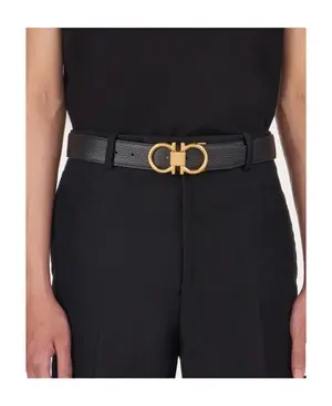 FERRAGAMO Gancini Reversible Belt - Black/cocoa