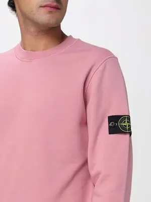 Stone Island Logo Patch Crew Neck Sweatshirt - Pink