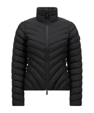 Moncler Grange Diagonal-quilted Short Down Jacket - Black