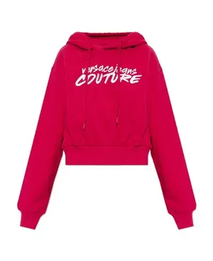 Versace Logo Embroidered Drawstring Hoodie