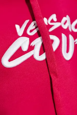 Versace Logo Embroidered Drawstring Hoodie