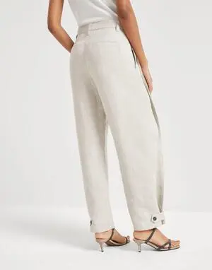 Brunello Cucinelli Tailored Trousers With Adjustable Cuffs - Cool Beige
